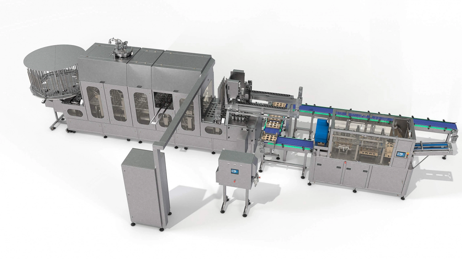 Packaging line for packing pasty dairy products into a cup | Complete ...
